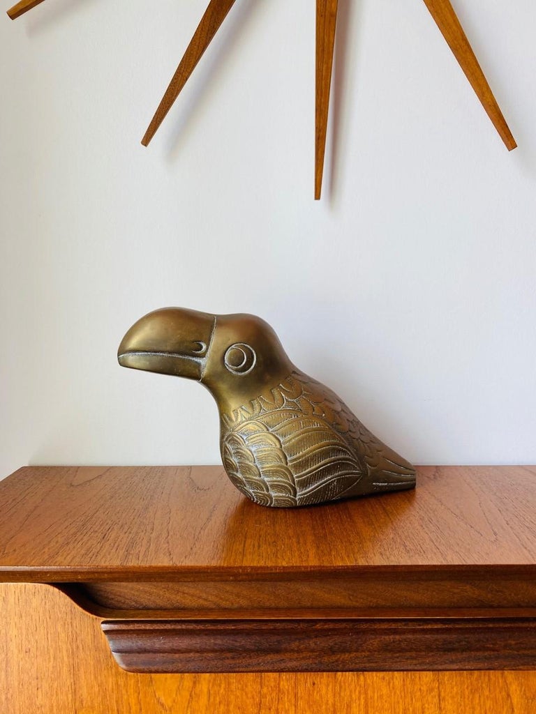Large Brass Toucan Sculpture by Dolbi Cashier at 1stDibs