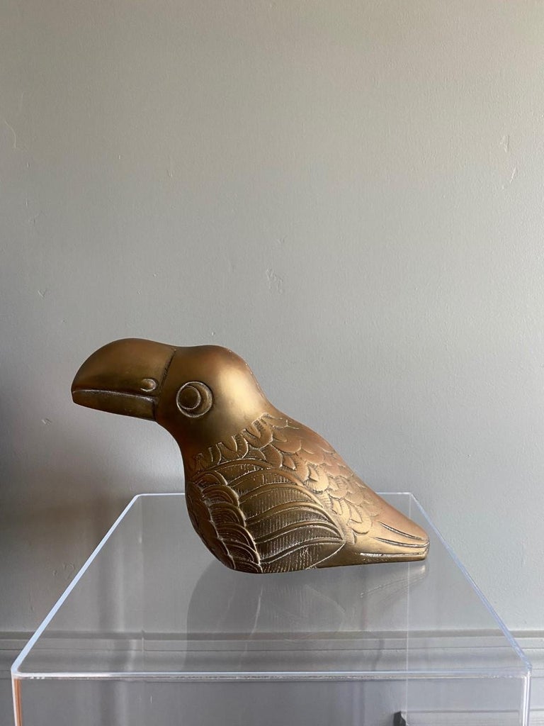 Large Brass Toucan Sculpture by Dolbi Cashier at 1stDibs