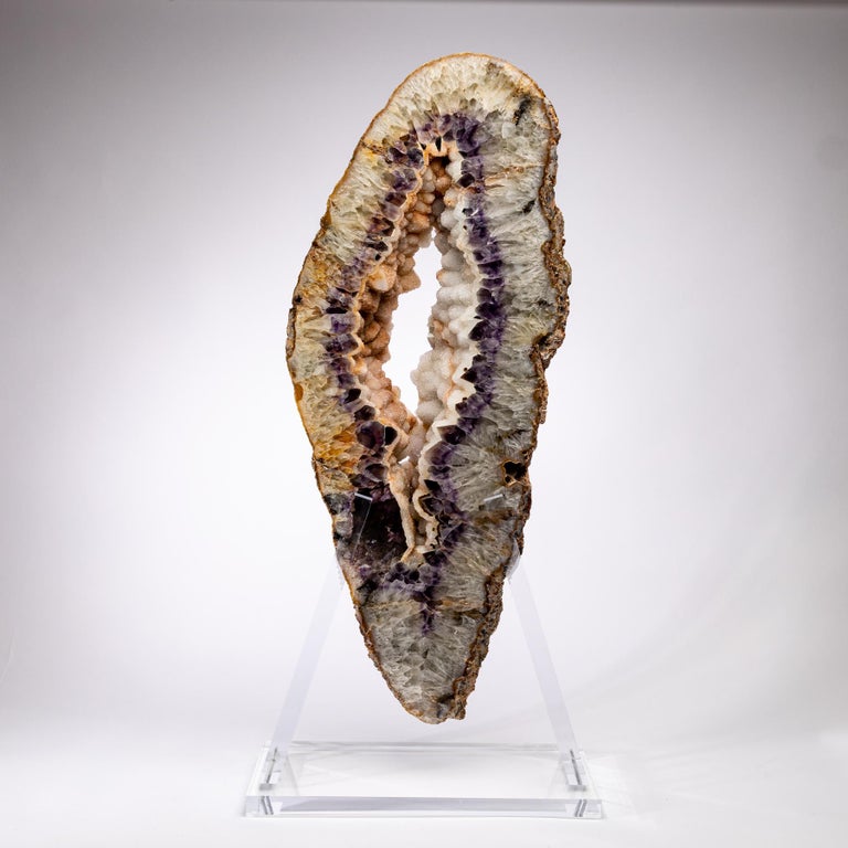 Large Brazilian Amethyst/ Agate Mounted on Acrylic Base at 1stDibs