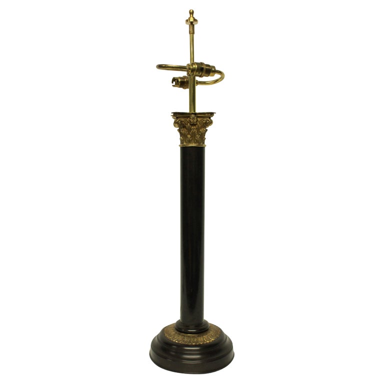 Large Bronze and Ormolu Column Lamp For Sale at 1stDibs