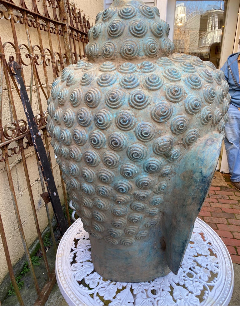 Large Bronze Asian Buddah Head at 1stDibs