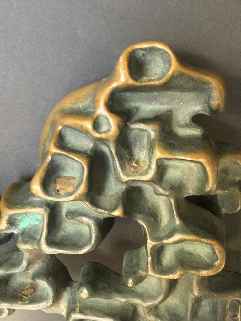 Large Bronze Door Handle of Organic Form, 1980 For Sale at 1stDibs