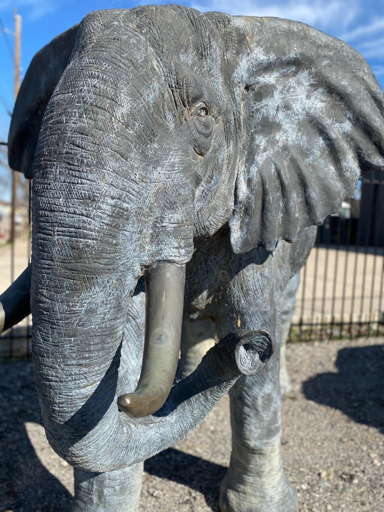 Large Bronze Elephant Statue at 1stDibs