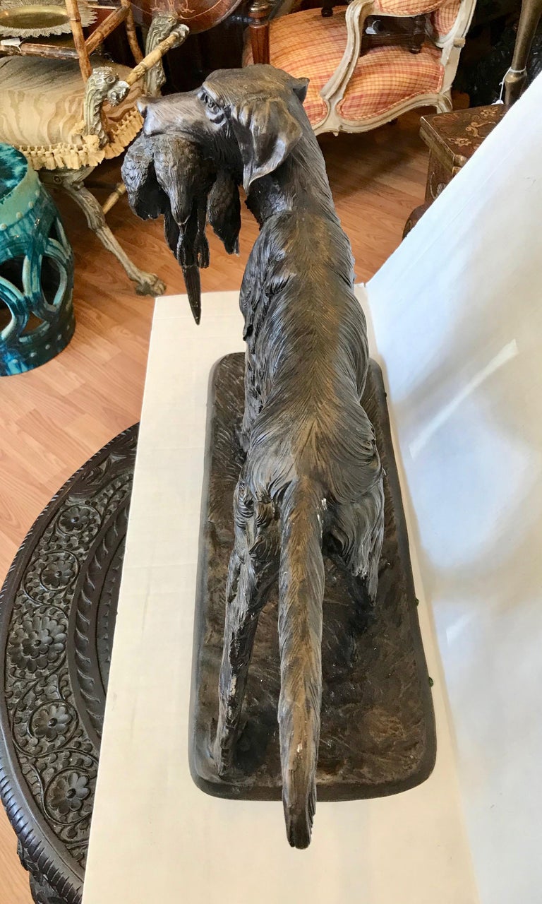 Large Bronze Figure of a Sporting Dog For Sale at 1stDibs