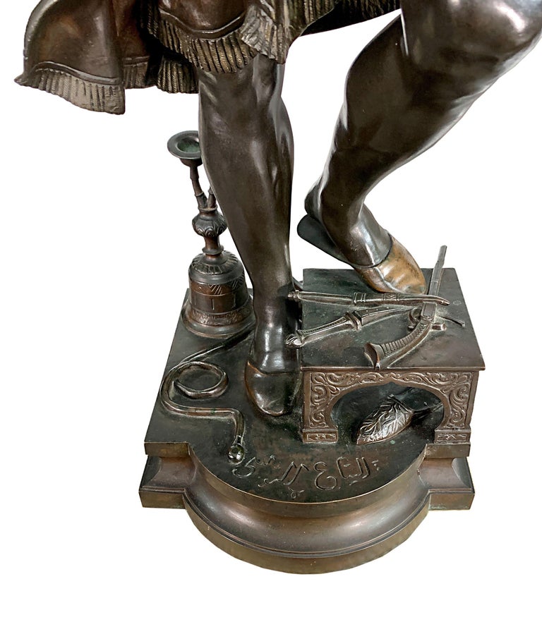 Large Orientalist Bronze Figure of a Turkish Arms Merchant by Gueyton ...