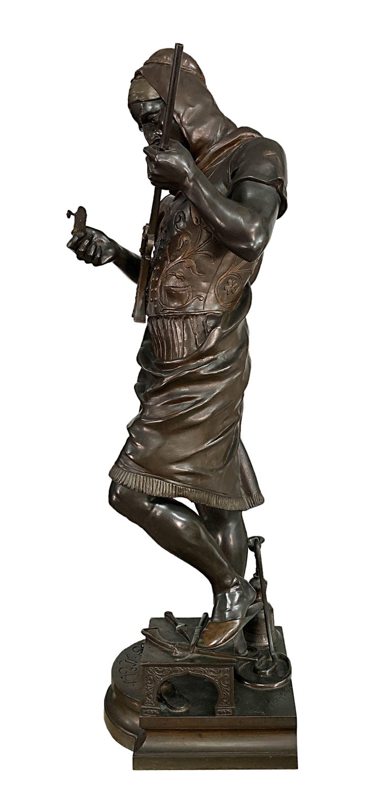 Large Orientalist Bronze Figure of a Turkish Arms Merchant by Gueyton ...