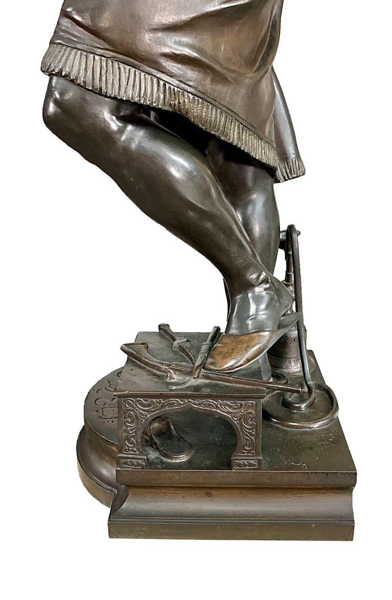 Large Orientalist Bronze Figure of a Turkish Arms Merchant by Gueyton ...
