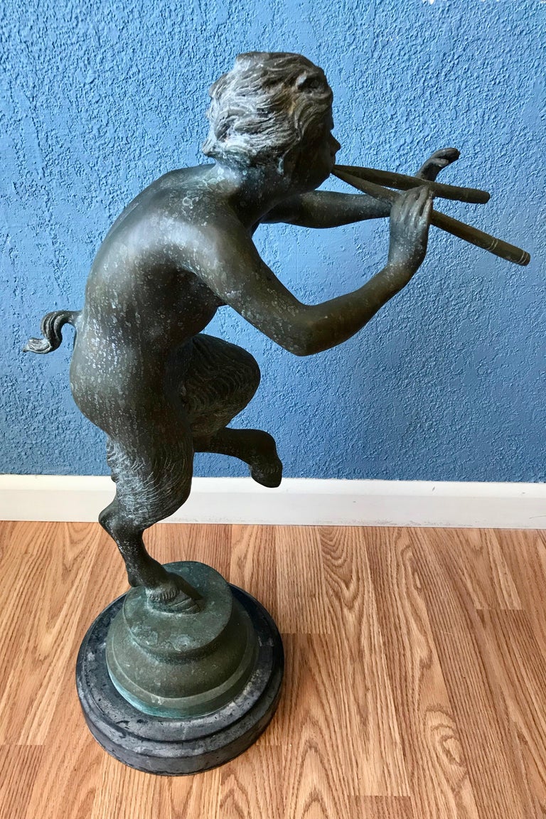 Large Bronze Garden Figure of Pan at 1stDibs