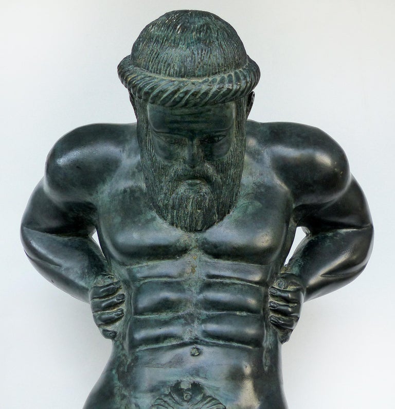 Large Bronze Greco Roman Style Sculpture atop a Chiselled Granite ...