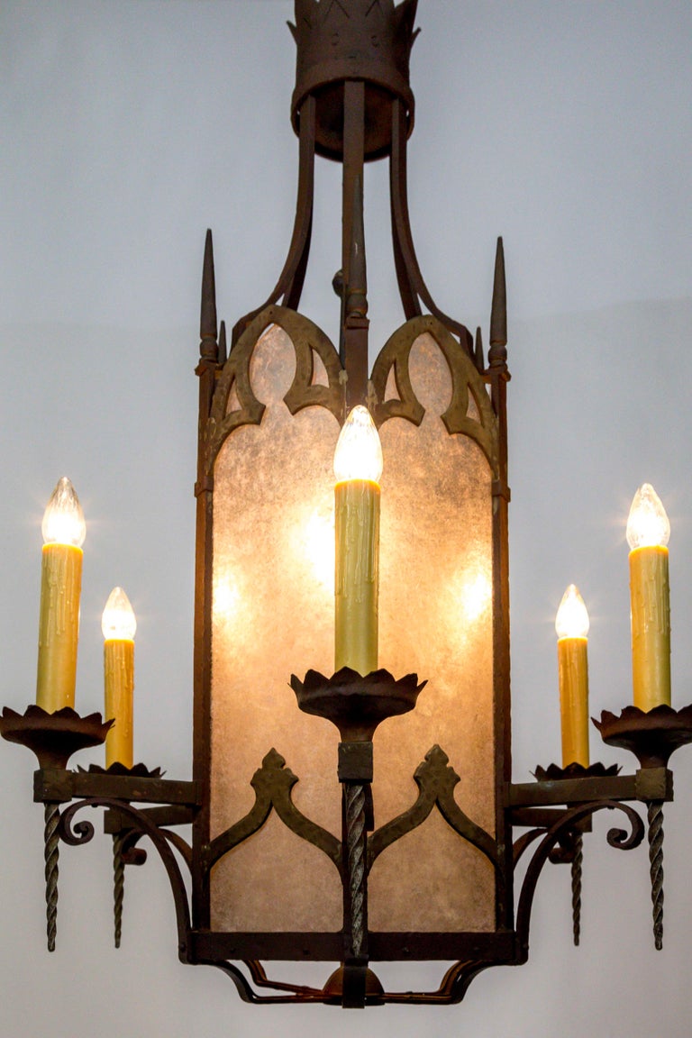 Large Bronze and Mica Antique Gothic Revival Lantern '2 Available' For ...