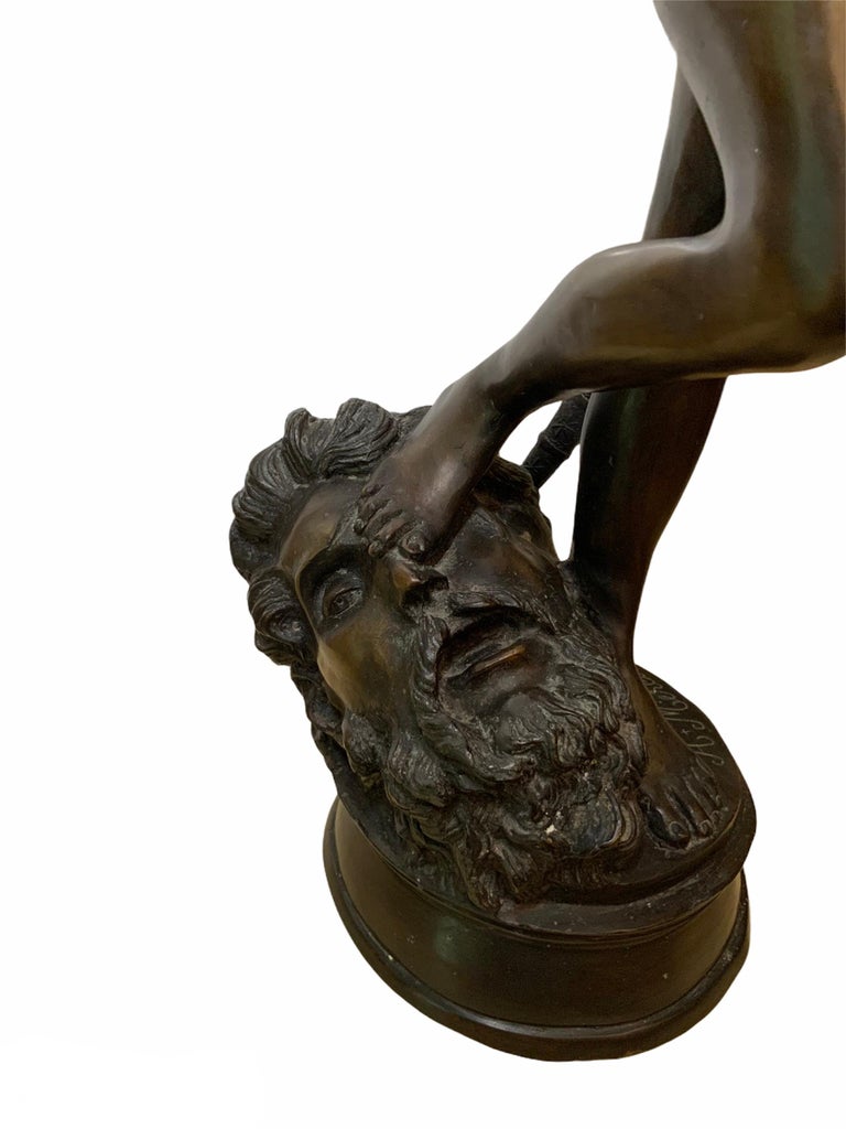 Large Bronze Sculpture of David Decapitating Goliath After Antonin ...