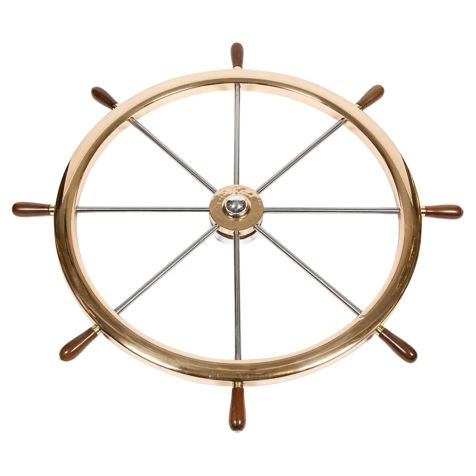 Vintage Bronze Ship's Steering Wheel at 1stDibs