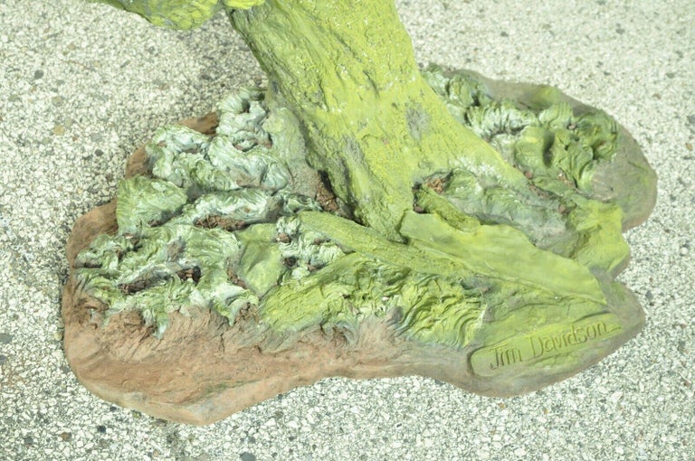 Large Bronze Verdigris Mailbox Garden Statue Boy and Girl on Tree Jim ...