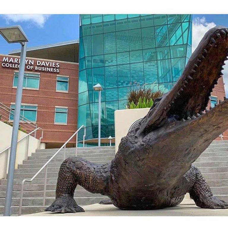 Large Bronze Walking Alligator Statue For Sale at 1stDibs
