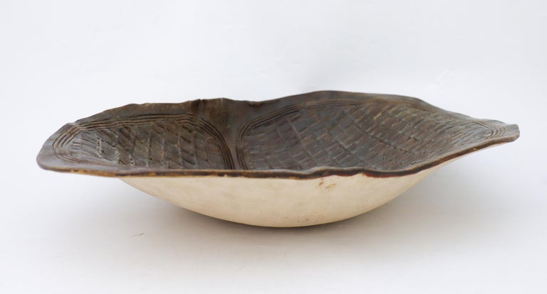 Large Brown Ceramic Bowl, Thomas Frisk, Sweden 1980s For Sale at 1stDibs