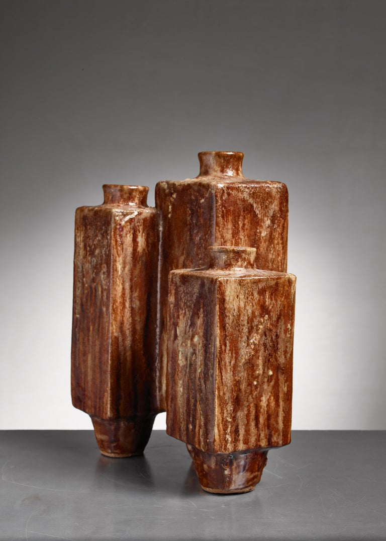 Large Brown Ceramic Vase, 1970 For Sale at 1stDibs