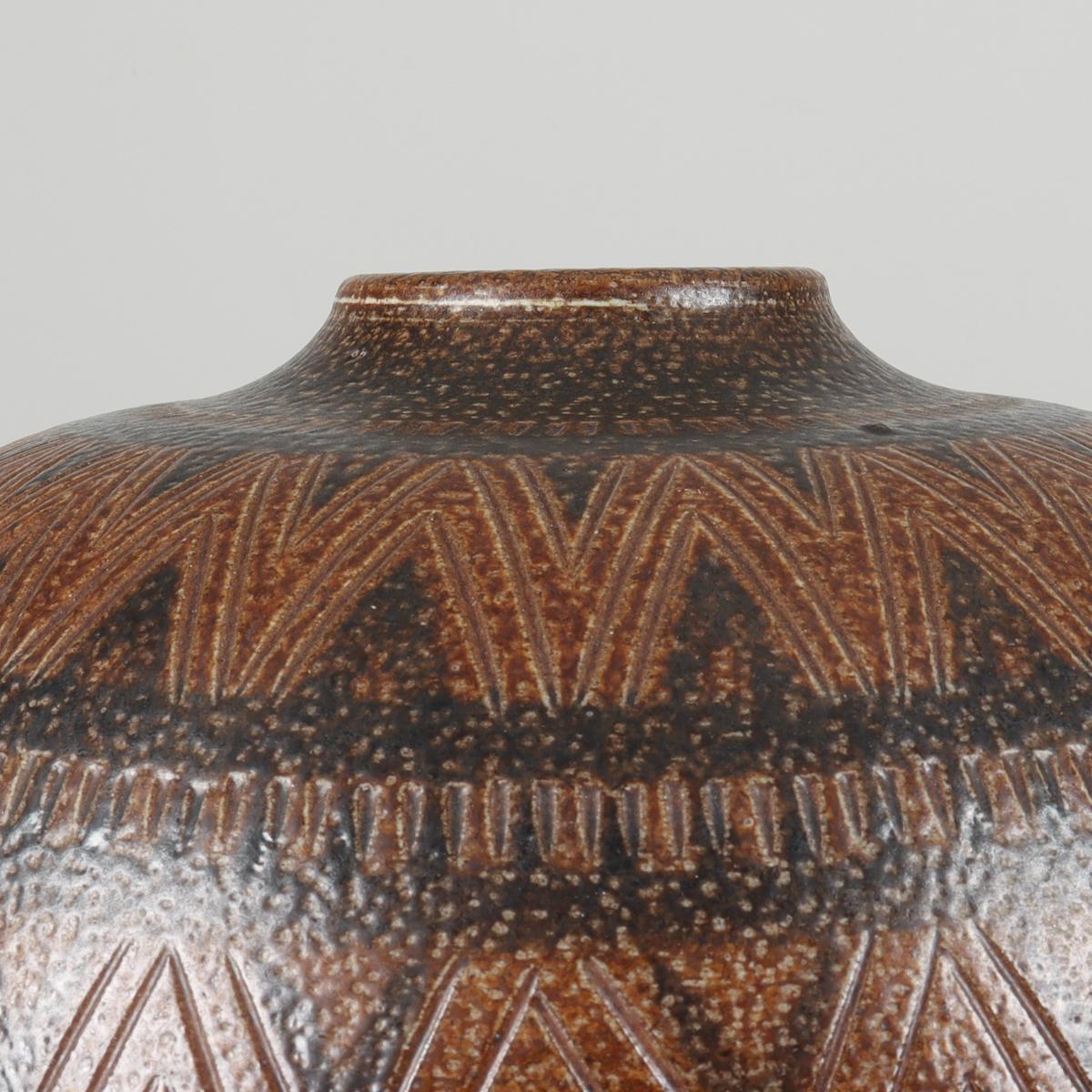 Scandinavian Modern Large Brown Vase by Arthur Andersson, Wallåkra 1950 ...