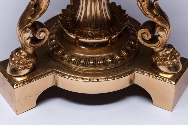 Large Brûle Perfume Bronze, Gilded, Three-Sided Grooved Base For Sale ...