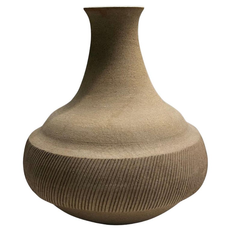 Large Bruno Gambone Vase with Engraving For Sale at 1stDibs