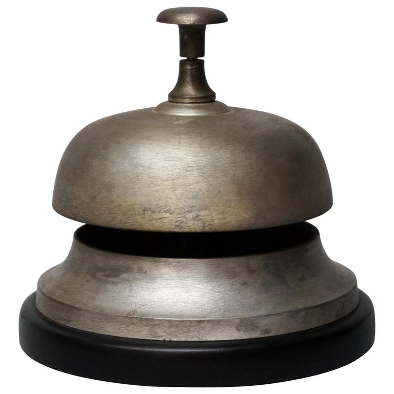 Large Brushed Brass Amsterdam Hotel Counter Bell at 1stDibs