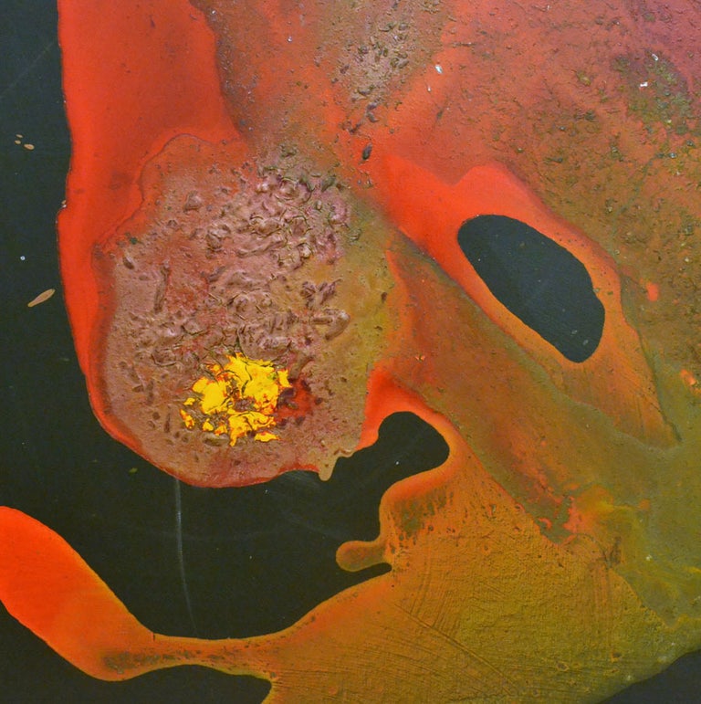 Large Brutalist Abstract Painting with Strong Colors and Black For Sale ...