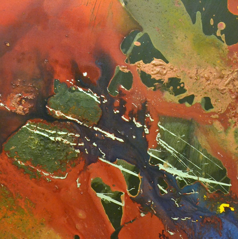 Large Brutalist Abstract Painting with Strong Colors and Black For Sale ...