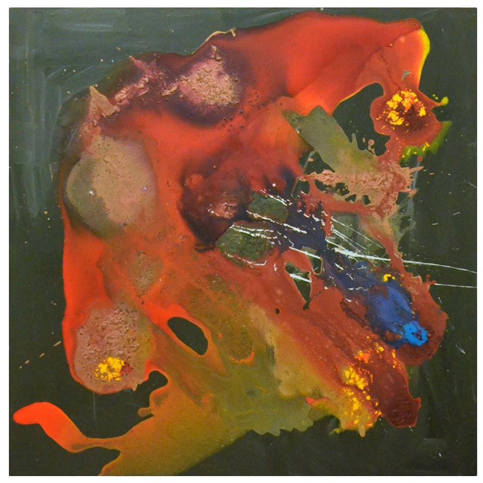 Large Brutalist Abstract Painting with Strong Colors and Black For Sale ...