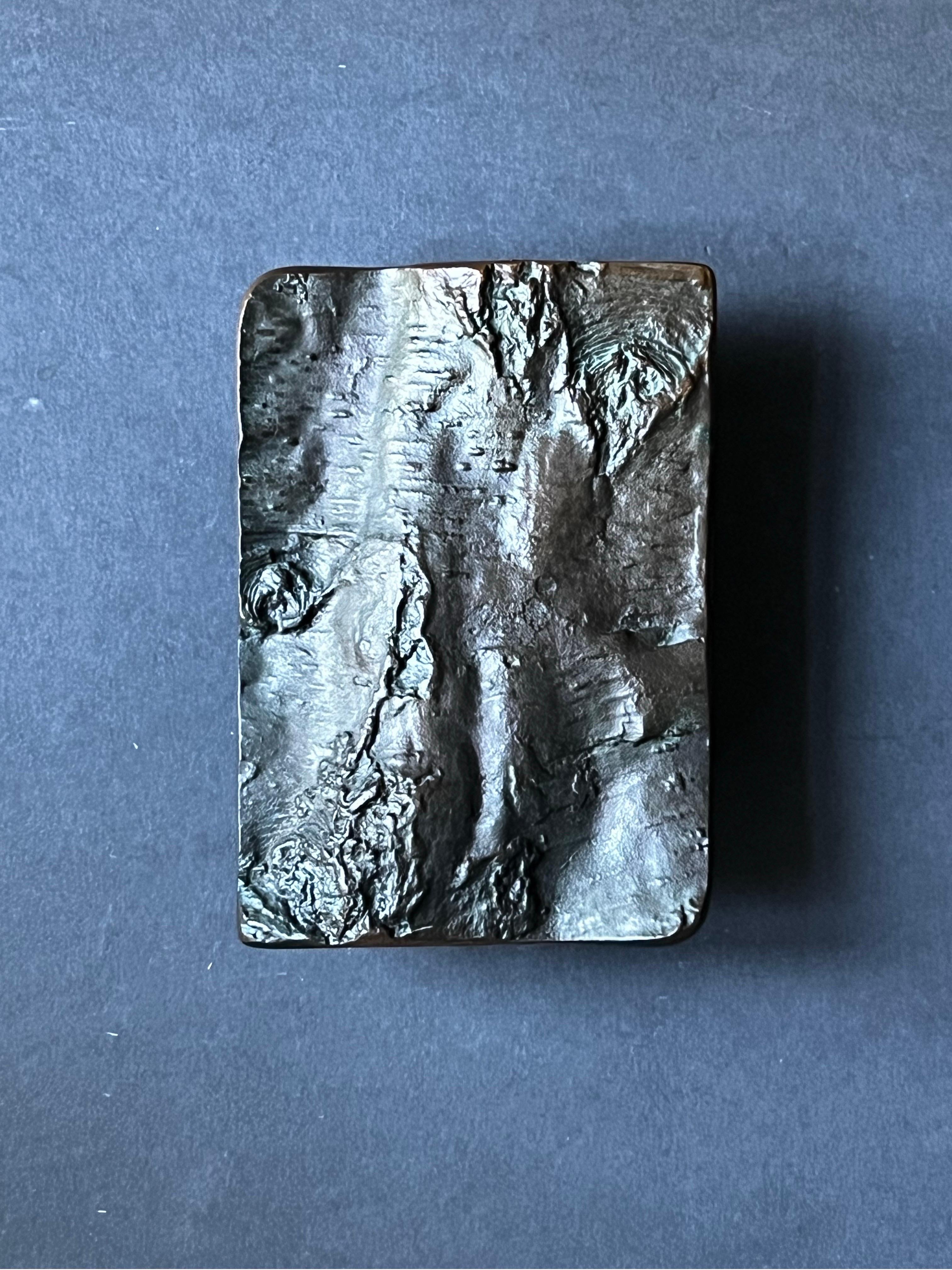 Large Brutalist Bronze Door Handle with Tree Bark Pattern For Sale at ...