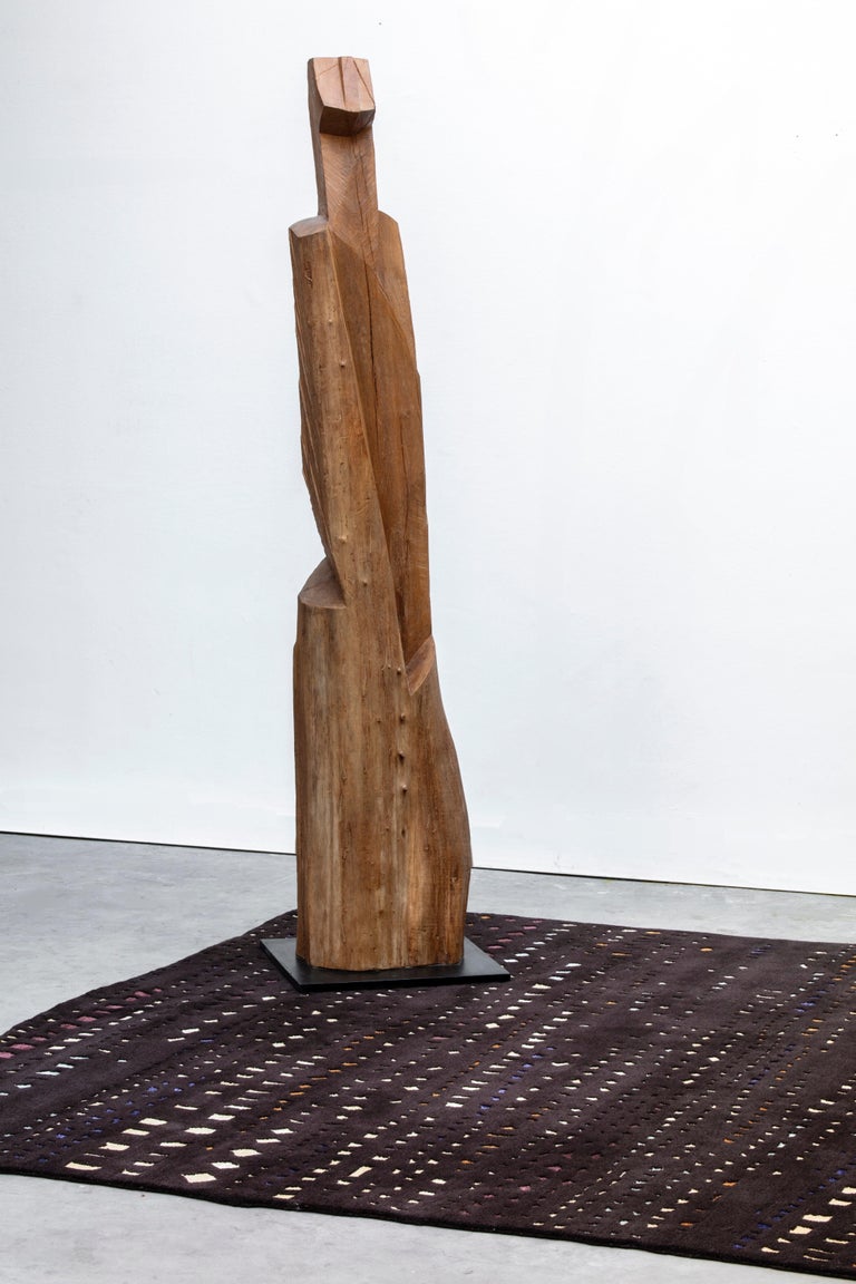 Brutalist Elm Totem Sculpture by Sebastien Touret, France For Sale at ...