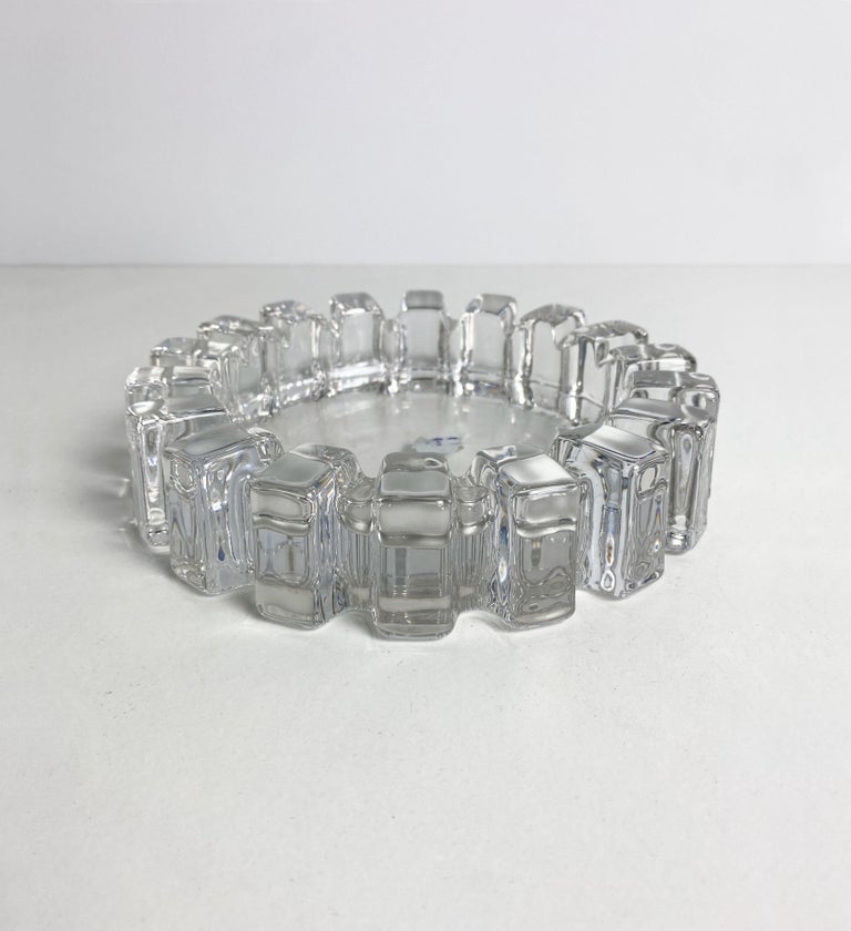 Large Brutalist Lead Crystal Ashtray / Bowl, Japan, c.1950 at 1stDibs