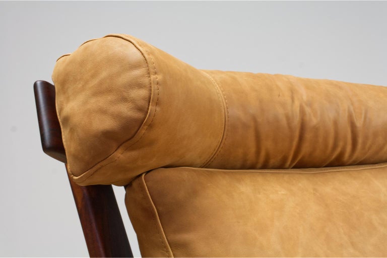 Large Brutalist Midcentury Rosewood and Leather 'Ox' Lounge Chair ...