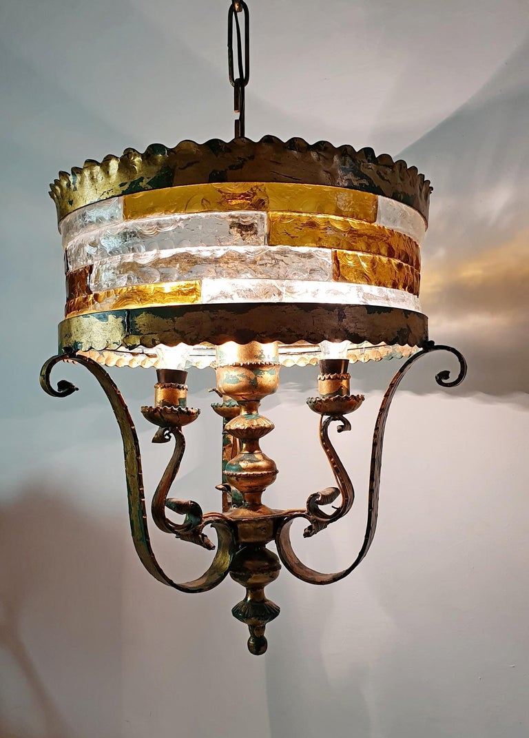 Large Brutalist Pendant Attributed to Longobard Italy For Sale at 1stDibs