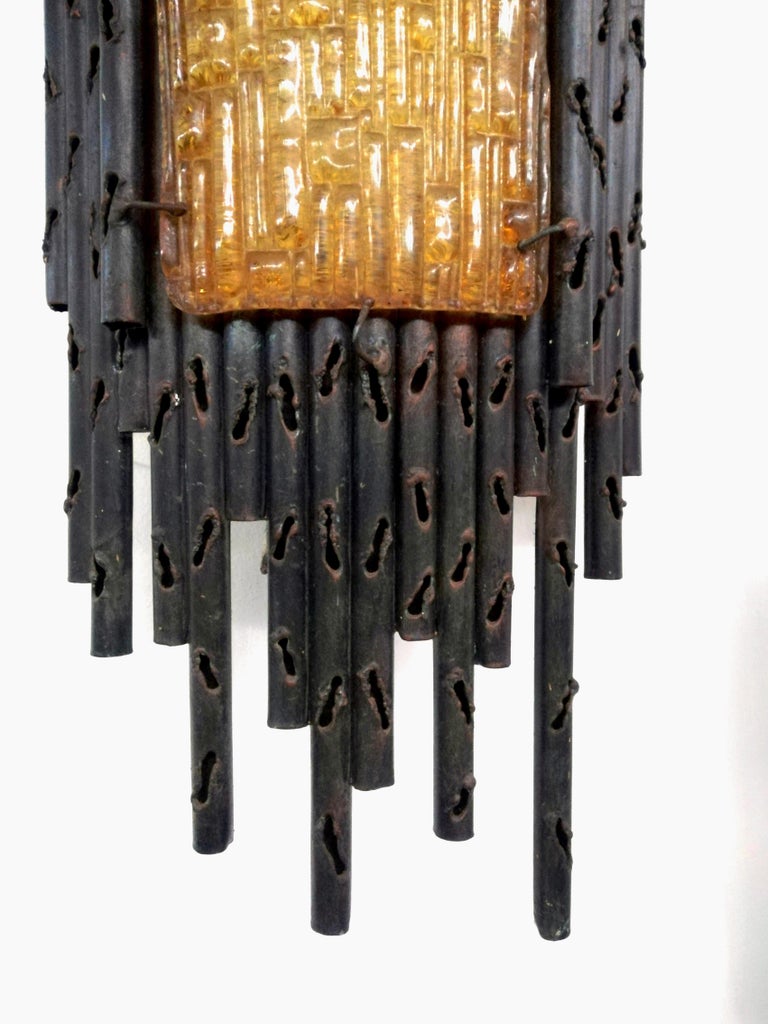 Large Brutalist Sculptural Sconces by Marcello Fantoni, Italy, 1970s ...
