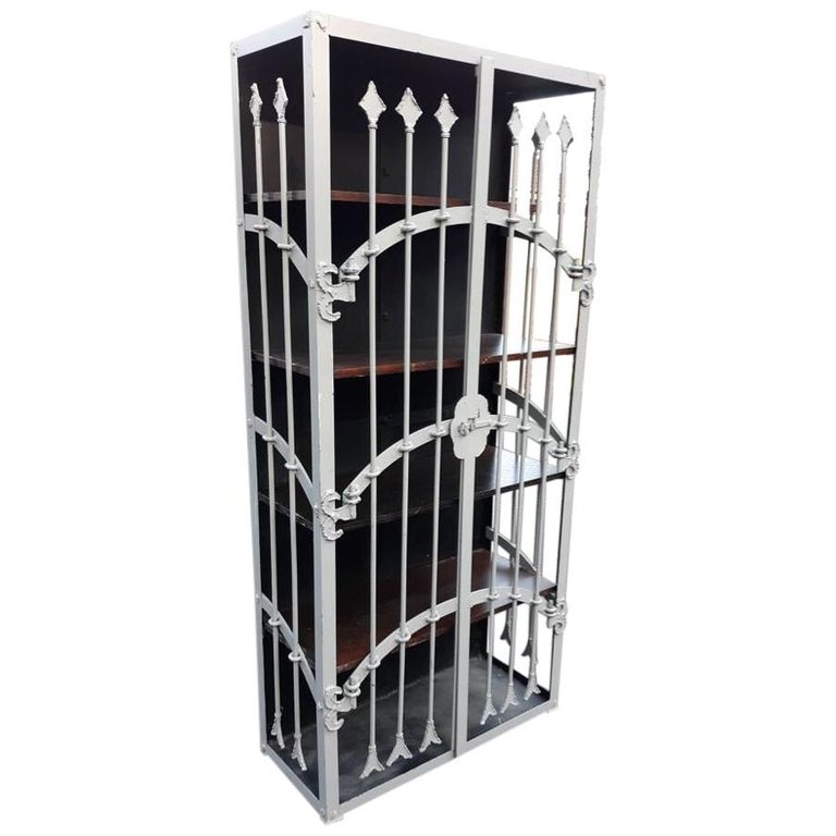Large Brutalist Steel Armor Motif Cabinet For Sale at 1stDibs