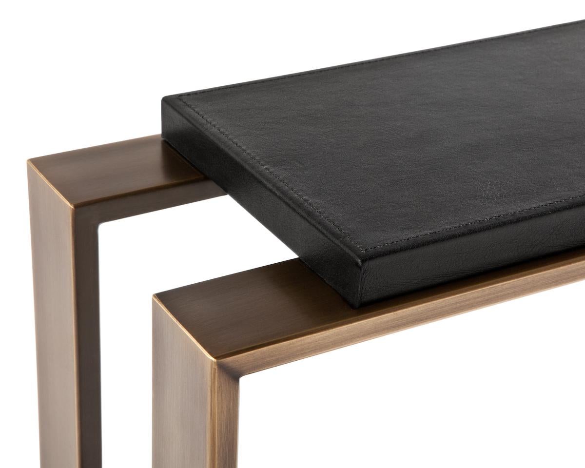 Large Buffalo Jump Table with Natural Stone Top and Metal Base, Powell ...