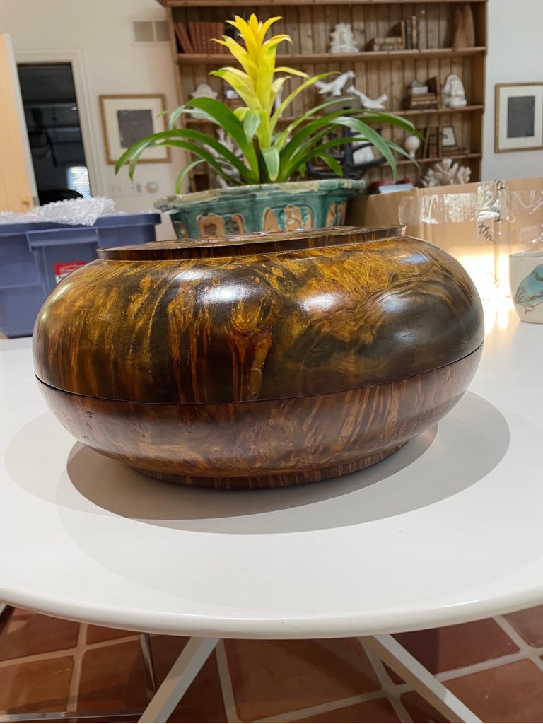 Large Burlwood Circular Vessel For Sale at 1stDibs