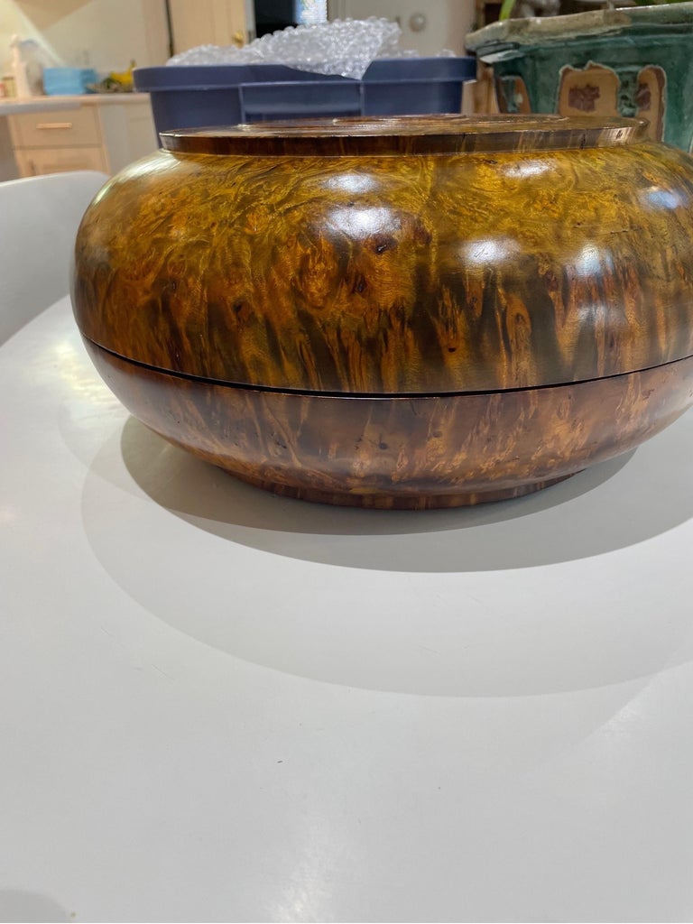 Large Burlwood Circular Vessel For Sale at 1stDibs