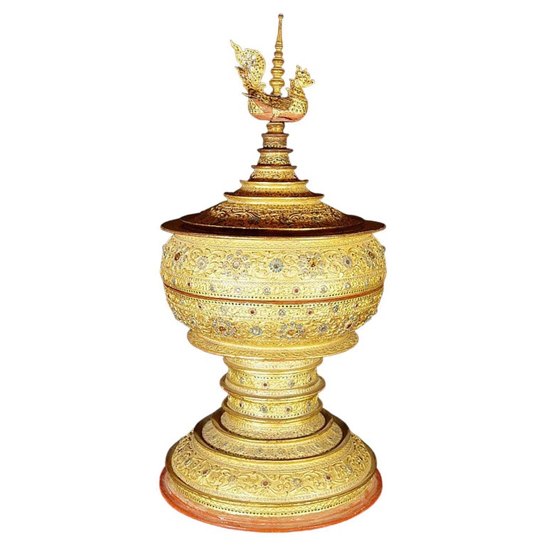 Large Burmese Offering Vessel with Hintha Bird from Burma Original ...
