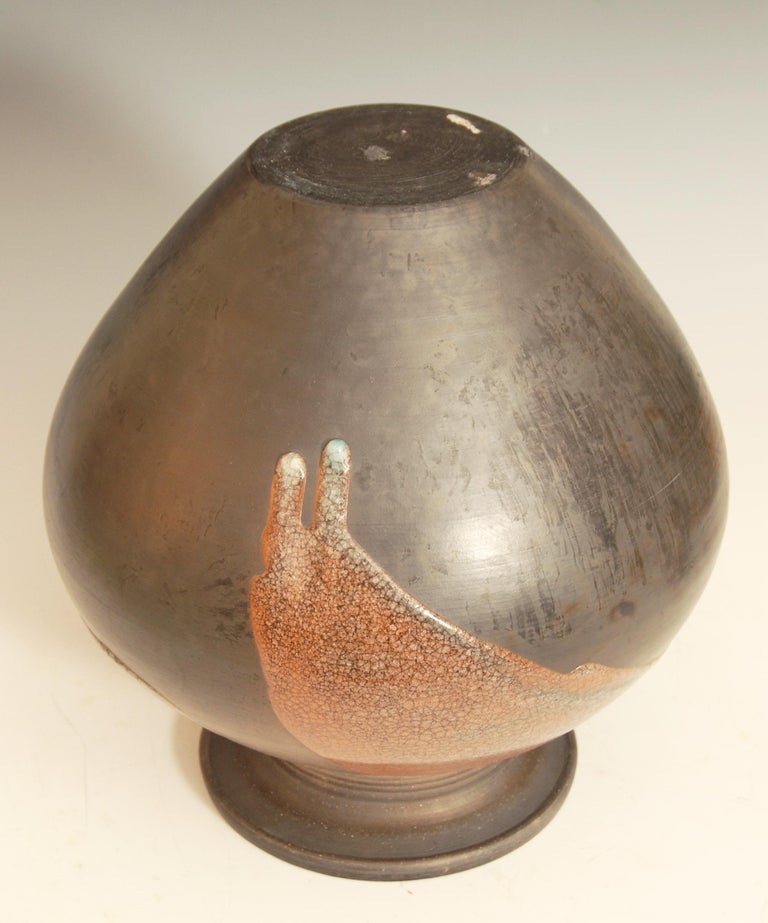Large Burnished Raku Pot or Vase with Crackle Glaze by Tim Andrews UK ...