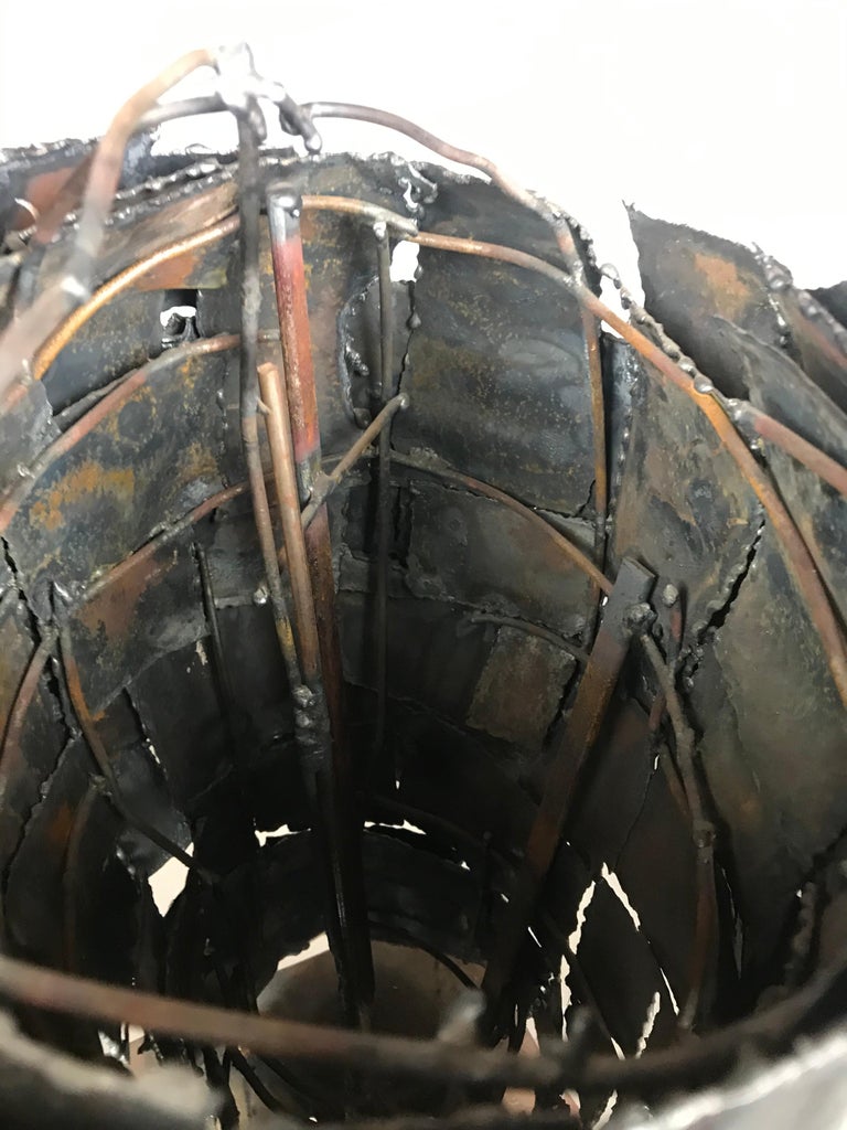 Large Expressionist Segmented Metal Bust Sculpture at 1stDibs