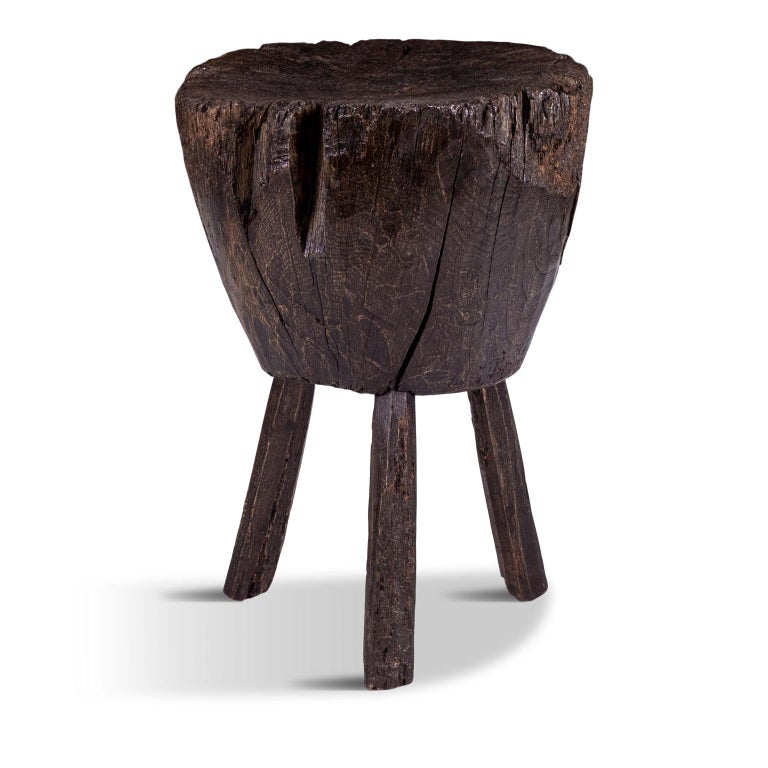 Large Butcher Block Side Table at 1stDibs