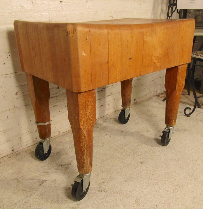 Large Butcher Block Table at 1stDibs
