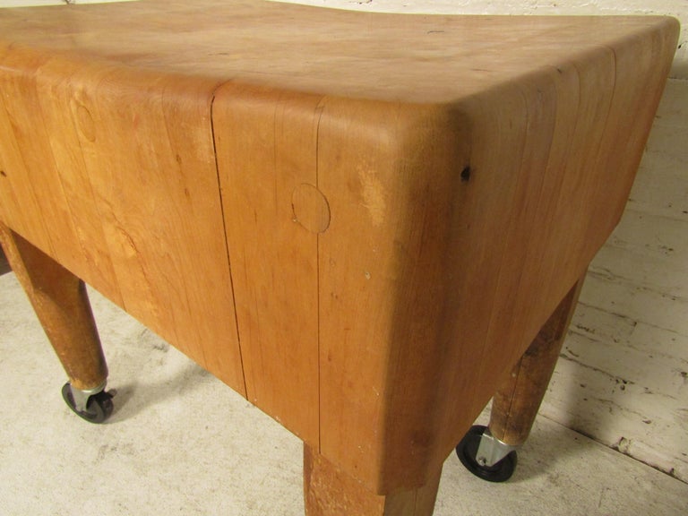 Large Butcher Block Table at 1stDibs