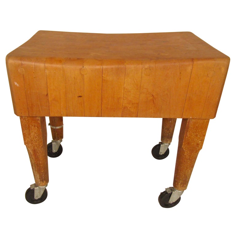 Large Butcher Block Table at 1stDibs