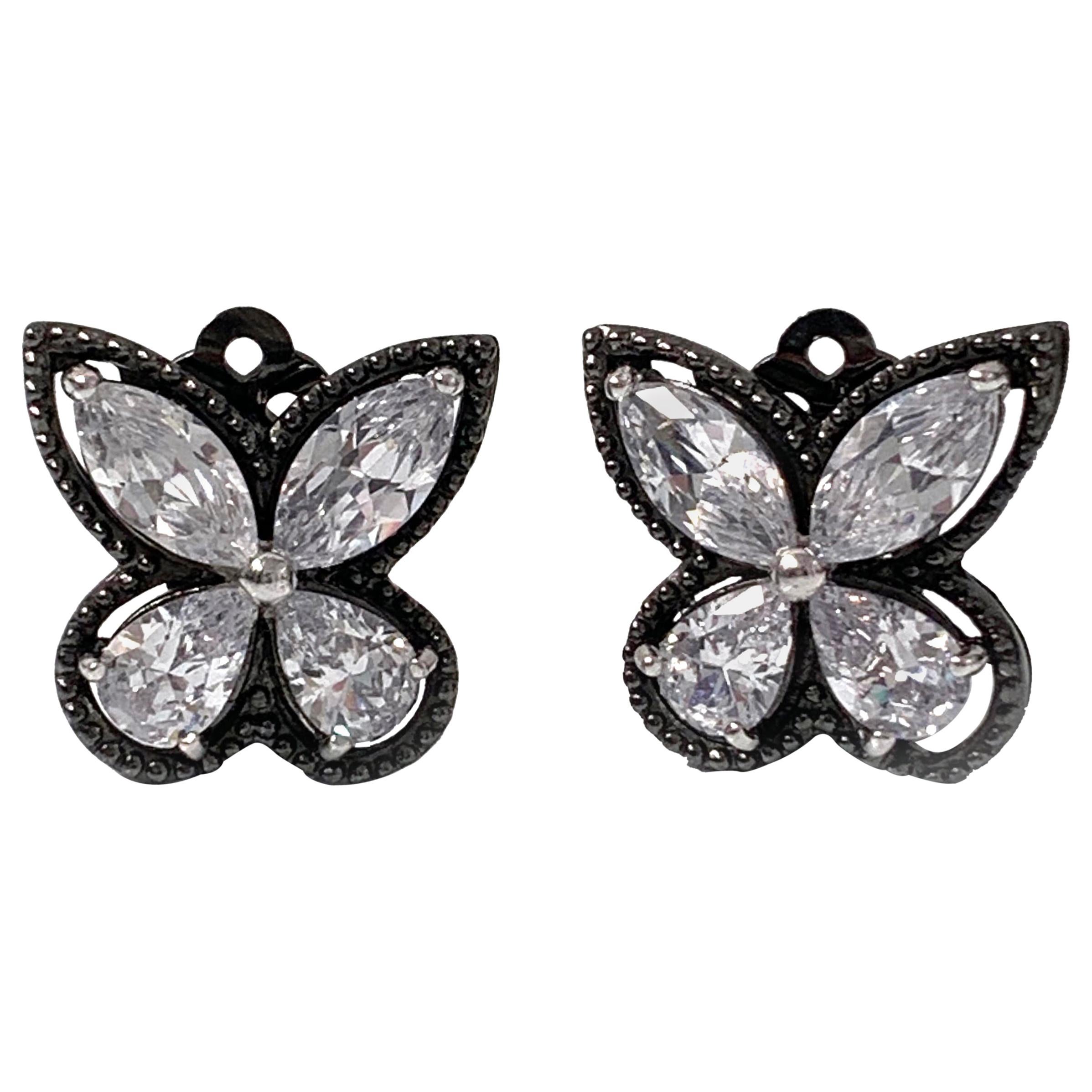 Victorian Micromosaic Butterfly Clip Earrings For Sale at 1stDibs