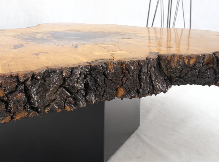 Large c. 1970s Thick Slab Live Edge Organic Coffee Table Butterfly ...