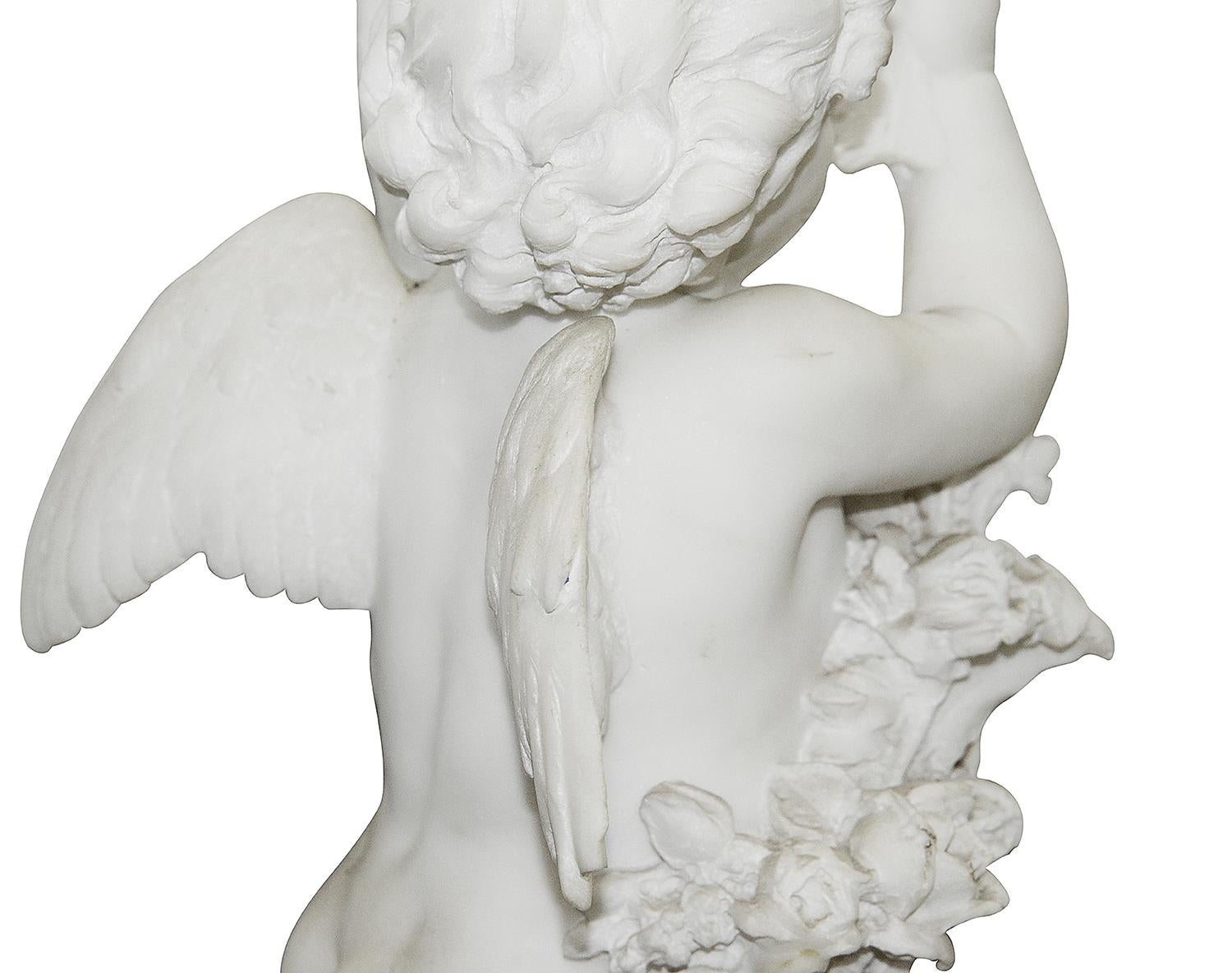 Large Carrara marble statue of Psyche and Putti by Romanelli, 19th ...