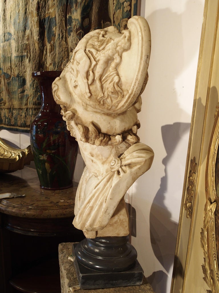 Large Carved Antique Italian Alabaster Bust of Menelaus, King of Sparta ...