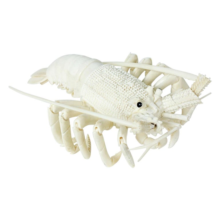 Large Carved Bone Lobster at 1stDibs