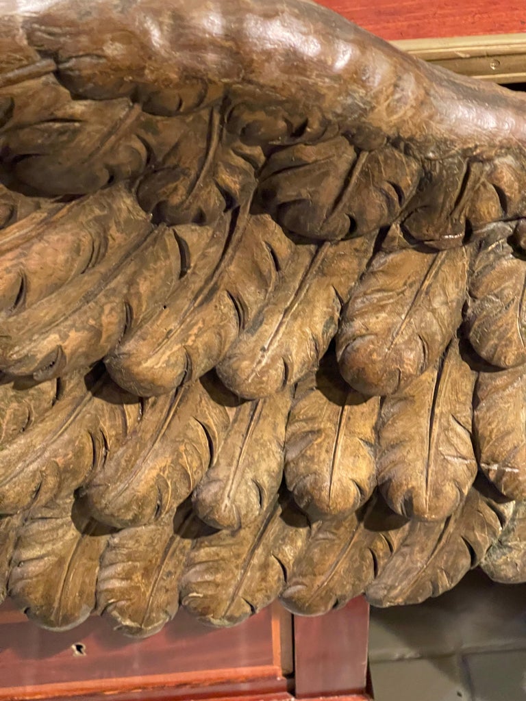 Large Carved Eagle in Oak and Beechwood, Empire Period For Sale at 1stDibs